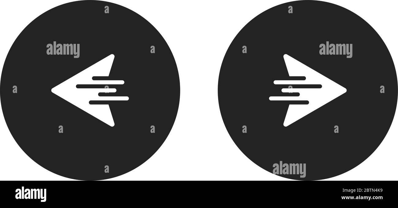 Right left or next back icon. Arrows right or left. Vector illustration ...