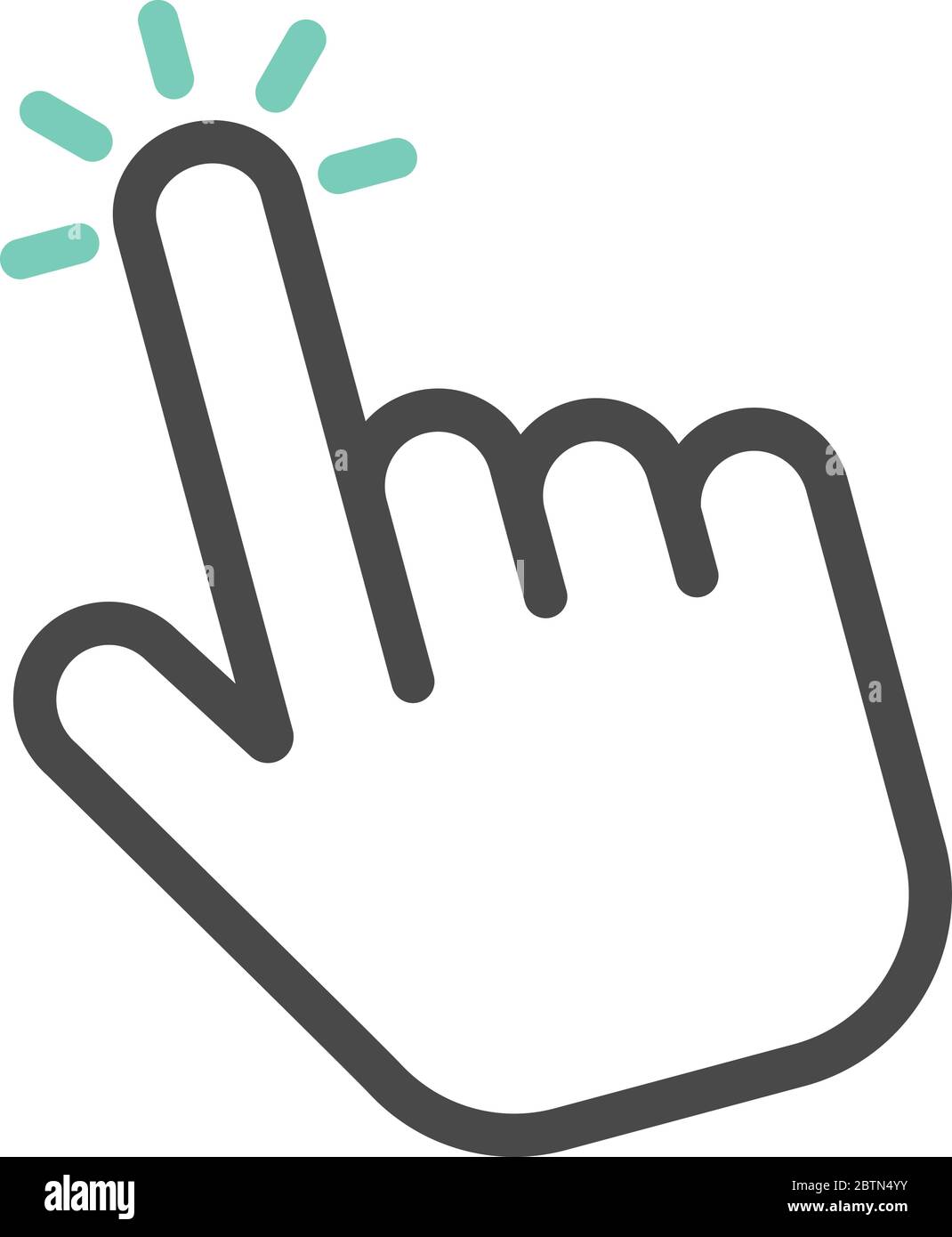 Click icon in linear style. Hand clicking icon. Vector illustration ...