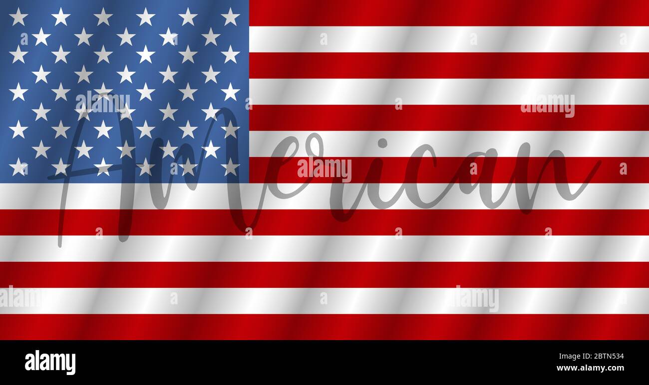 Flag USA with text american. Flag american isolated. Vector ...