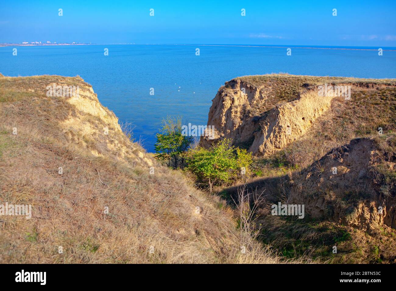 coastal nature with clay cliff Stock Photo - Alamy
