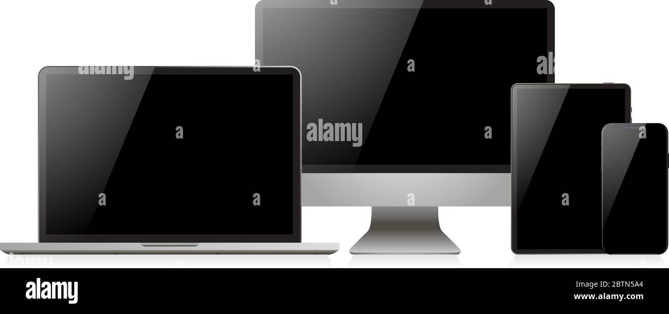 Laptop realistic. Device in mockup style. Set realistic vector devices ...