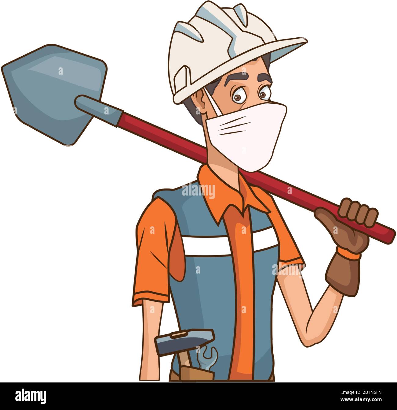 Using shovel Stock Vector Images - Alamy