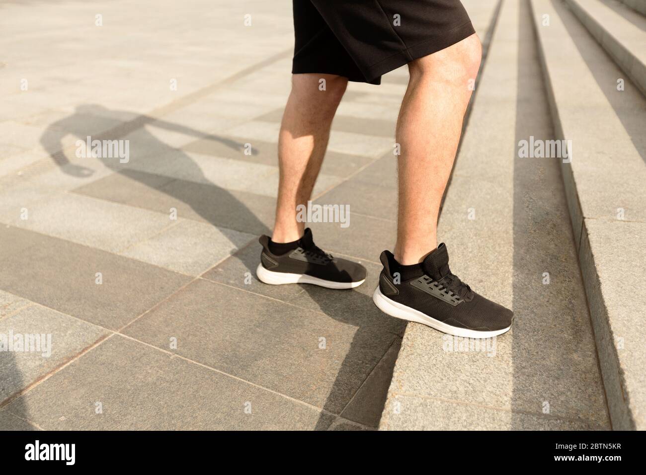 Healthy man running steps hi-res stock photography and images - Alamy