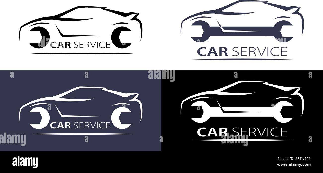 Car service logo linear for concept design. Isolated vector. Logotype ...