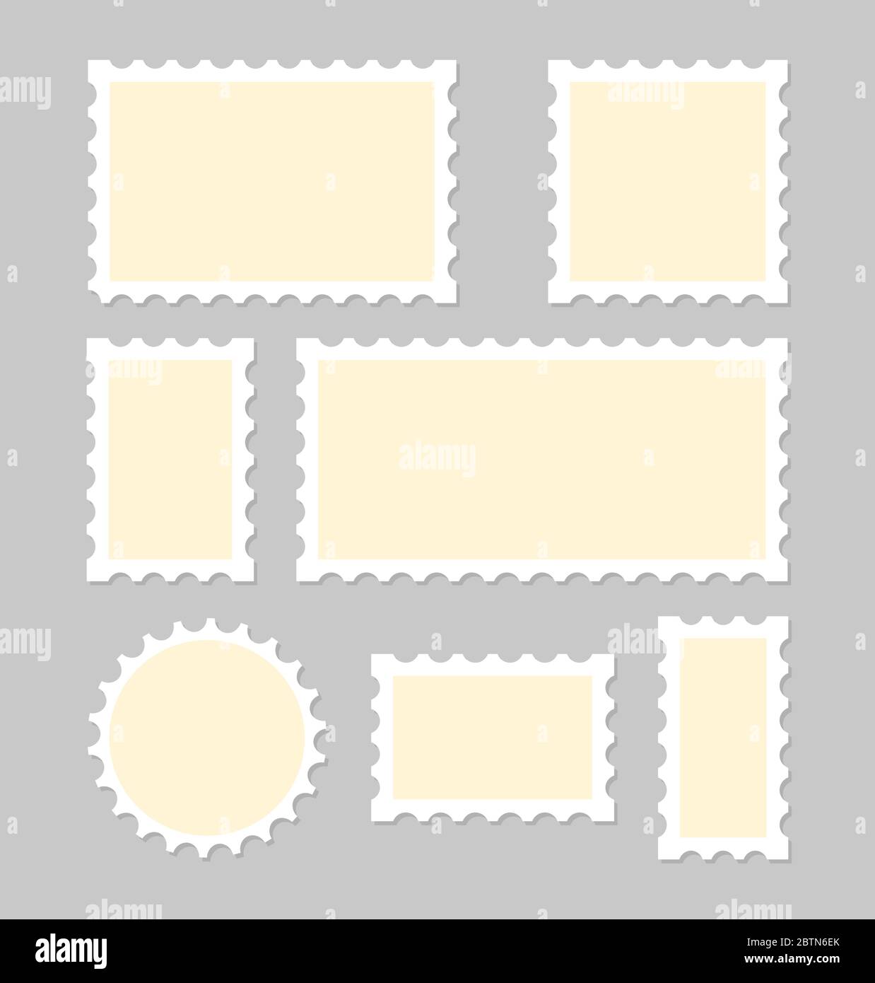 Blank postage stamp. Postcard collection. Postmark perforated paper ...