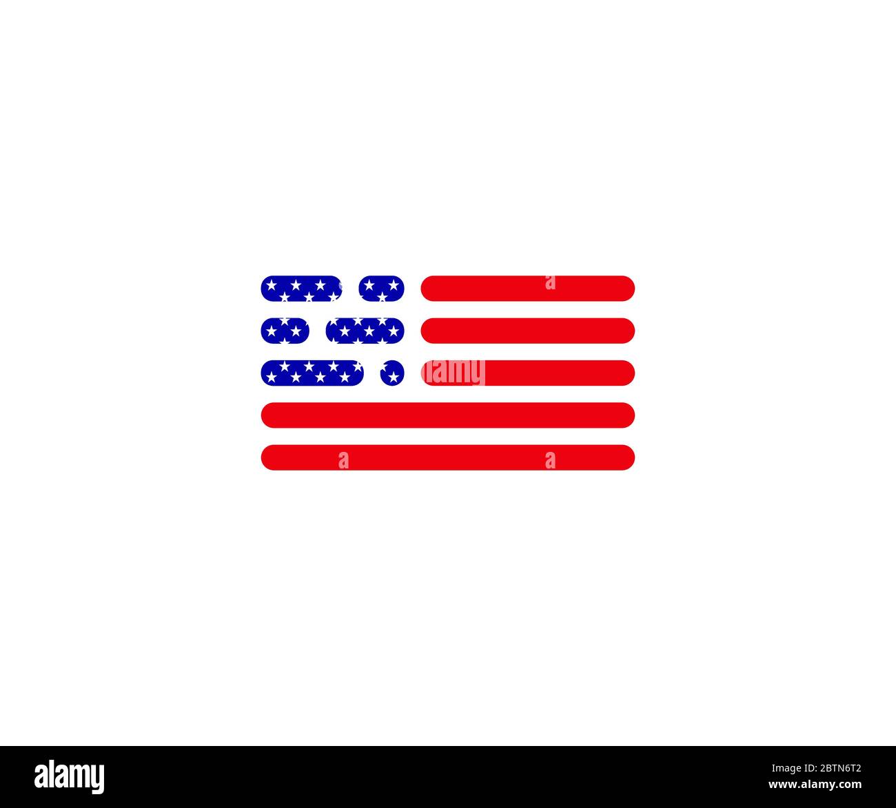 Flag usa in code style. White isolated background. Vector illustration ...