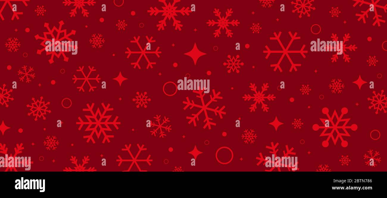 Red background with snowflakes. Wrapping paper background with ...