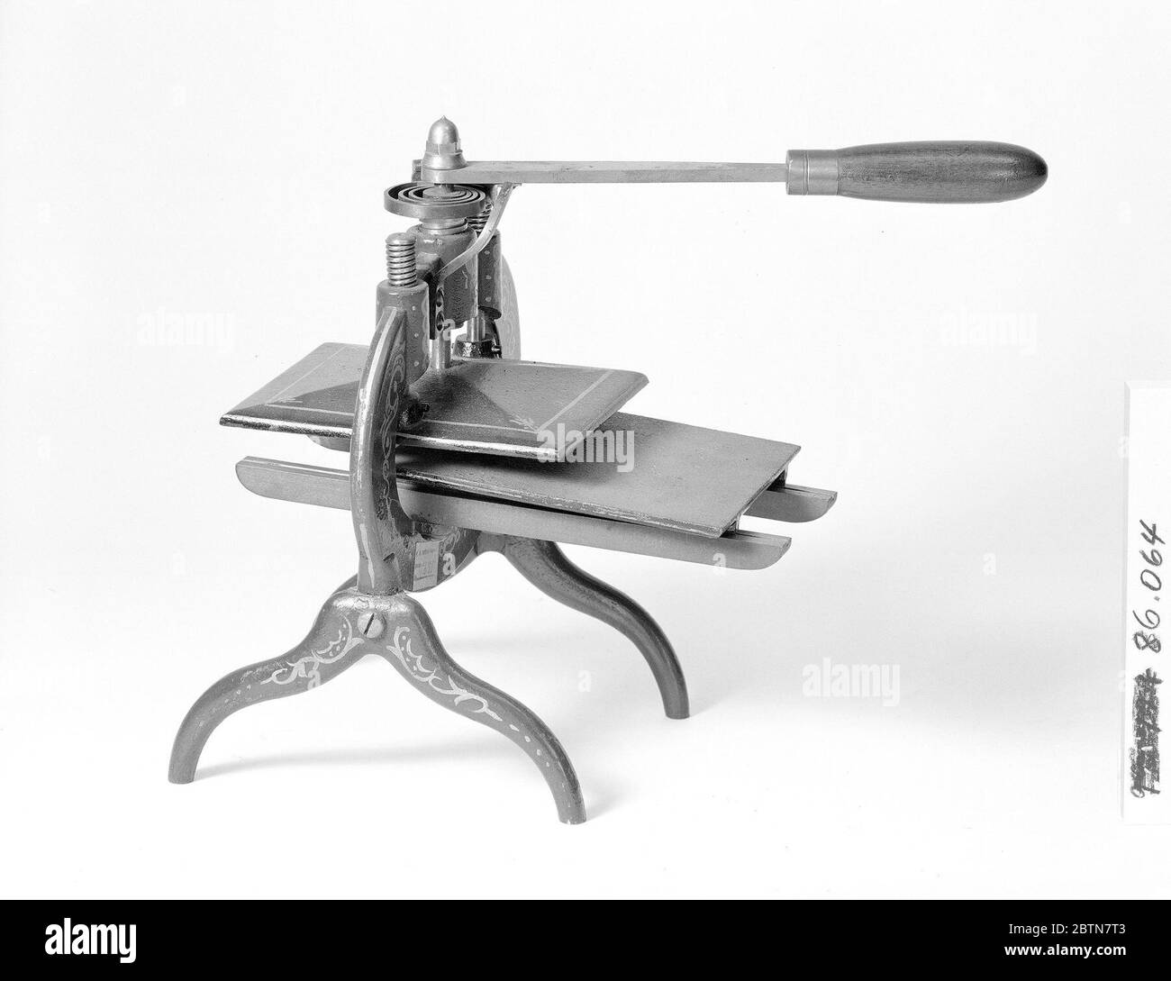 Hand printing press. This patent model demonstrates an invention for a ...