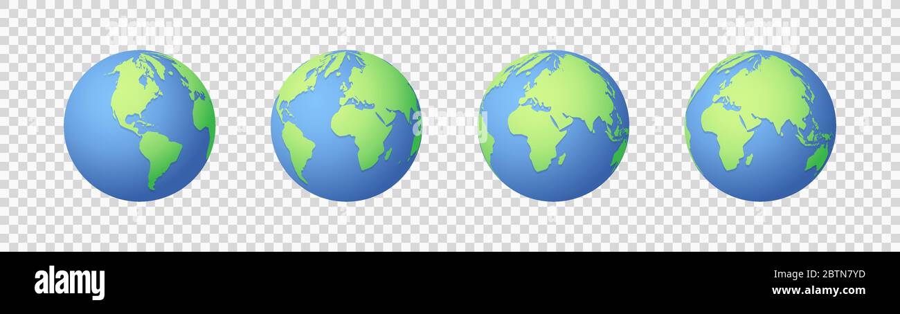 Earth icons set. Globe icon. Flat design vector illustration for web ...