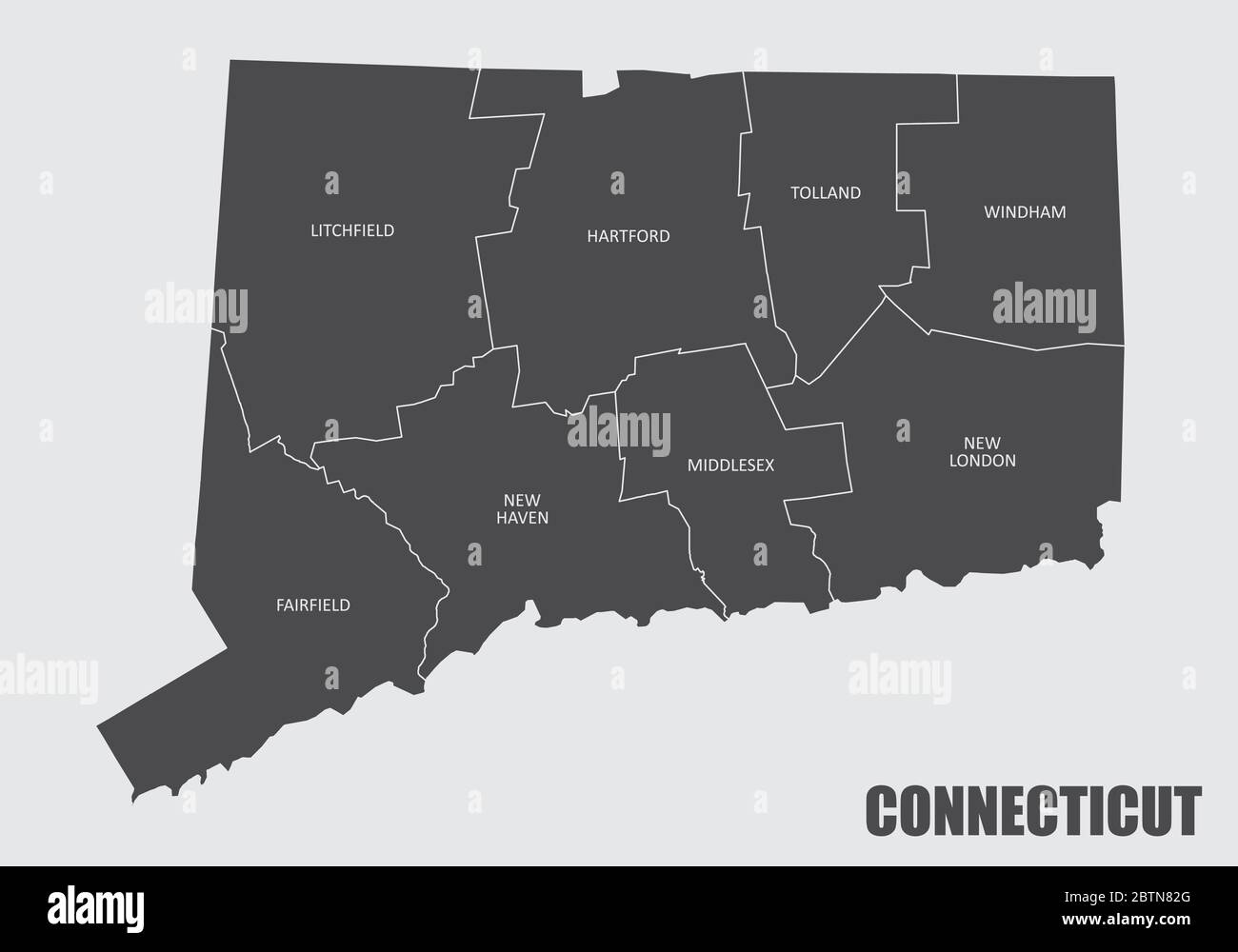 Map of connecticut state hi-res stock photography and images - Alamy