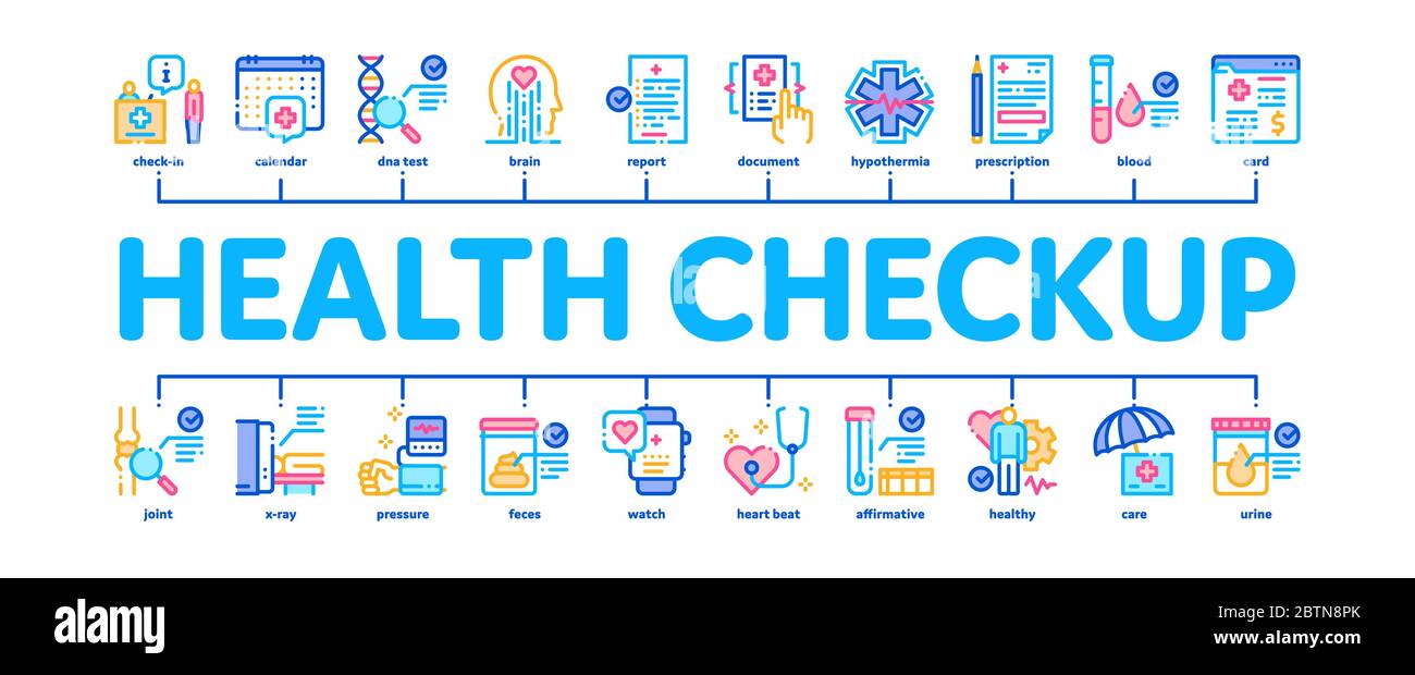 Health Checkup Medical Minimal Infographic Banner Vector Stock Vector ...