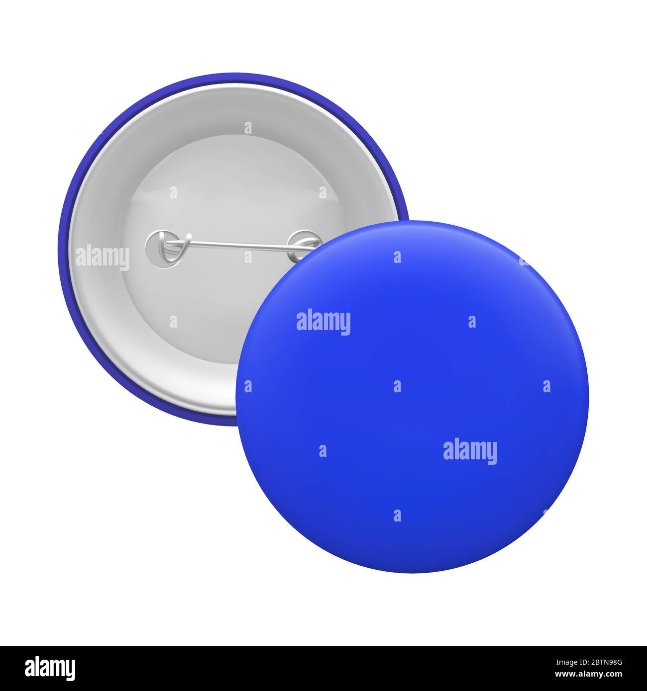 Blank blue round pin isolated on white background Stock Vector Image ...