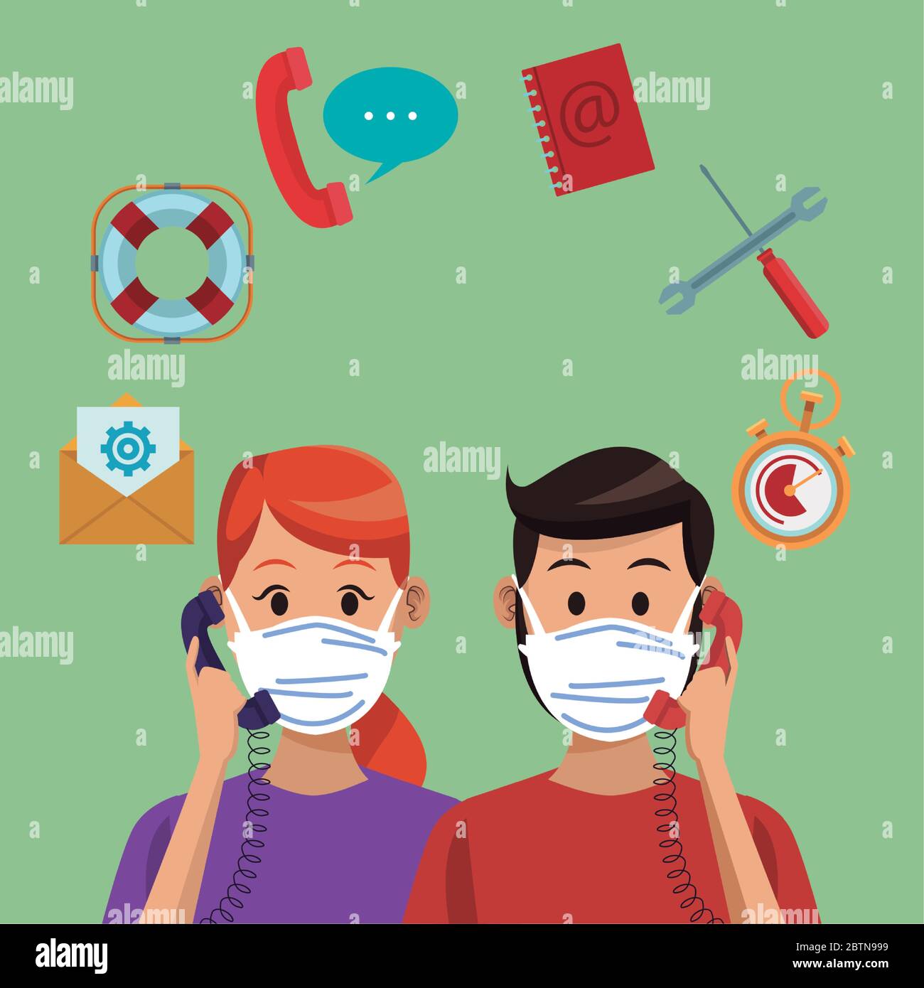 Masked couple Stock Vector Images - Alamy