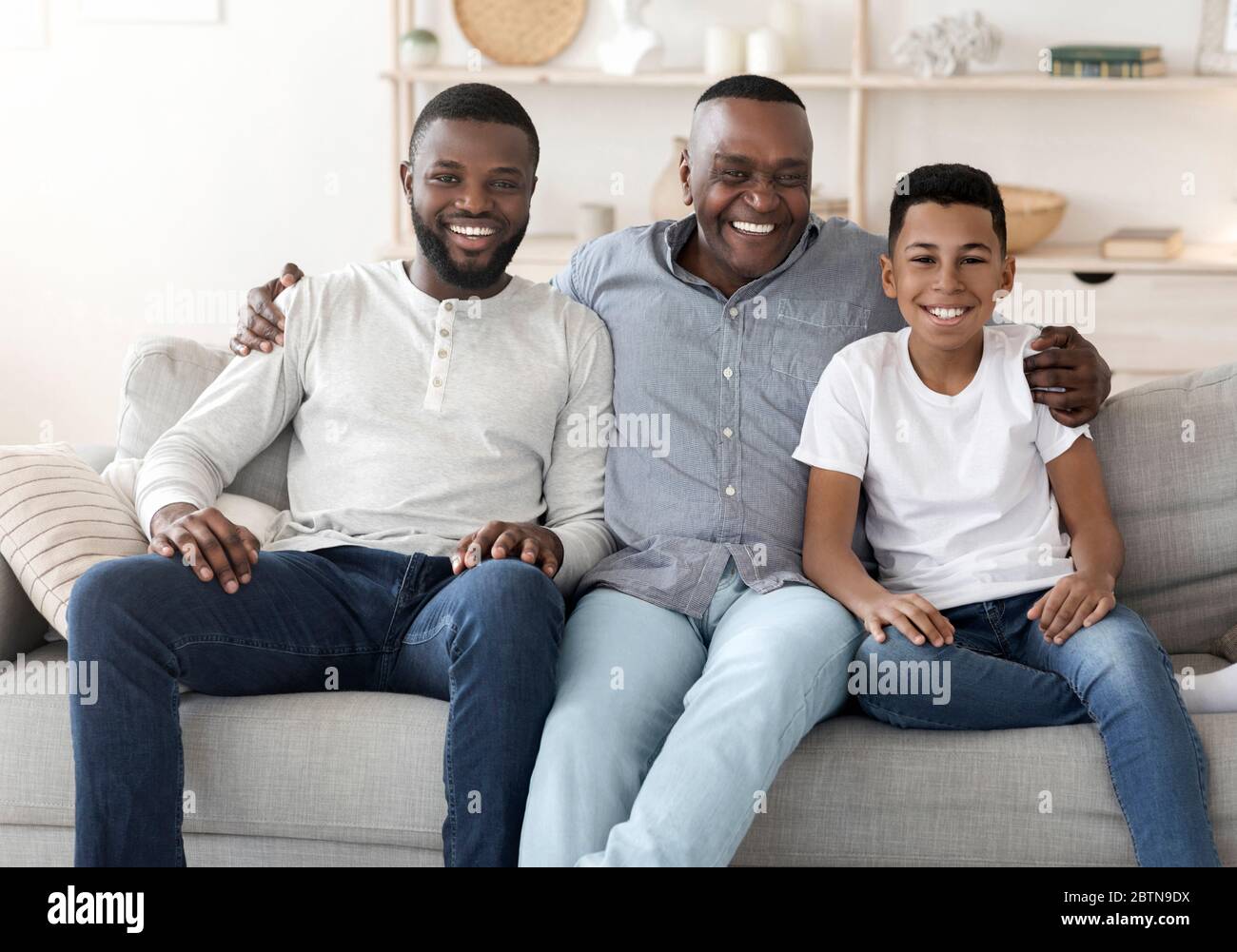Happy three members family hi-res stock photography and images - Alamy