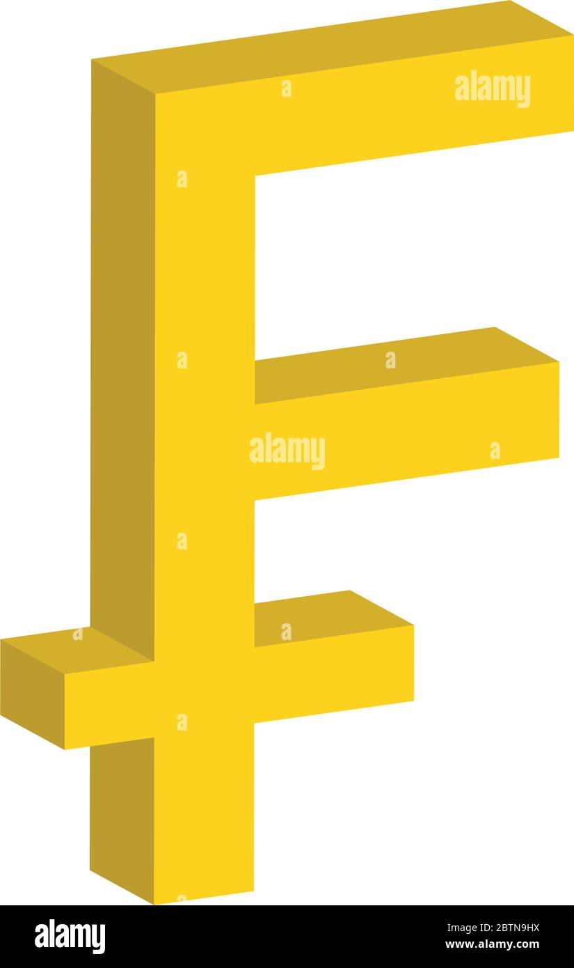 paper franc icon. franc sign. money. 3D isometric vector ICON Stock ...