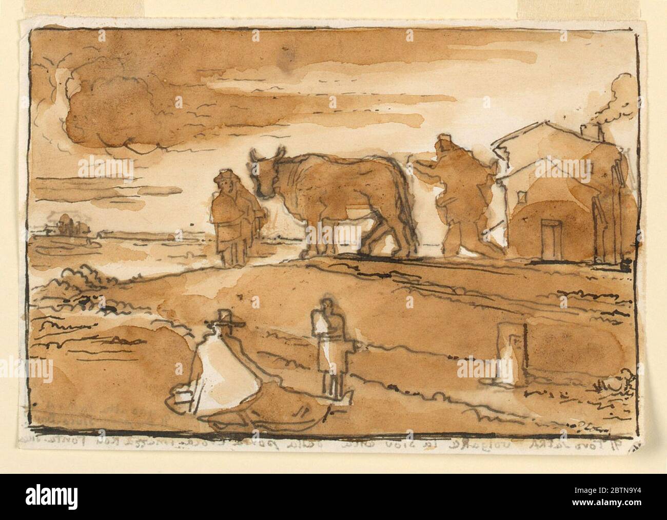 Rural Scene with Cow Figures and House. Research in ProgressRural scene ...