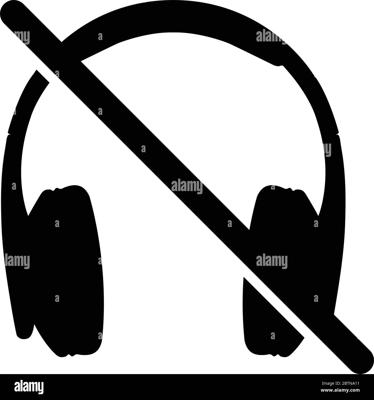 no headphones icon. no listening music icon. prohibiting sing Stock ...
