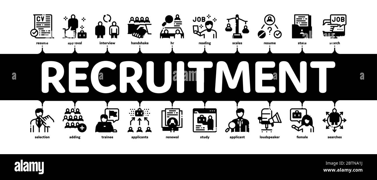 Recruitment And Research Minimal Infographic Banner Vector Stock Vector ...
