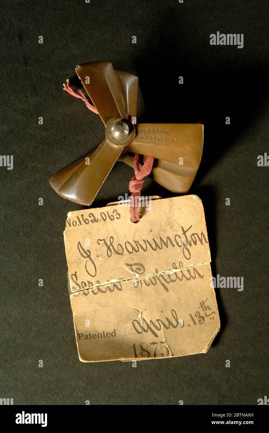 Screw Propeller Patent Model. This patent model represents Jackson ...