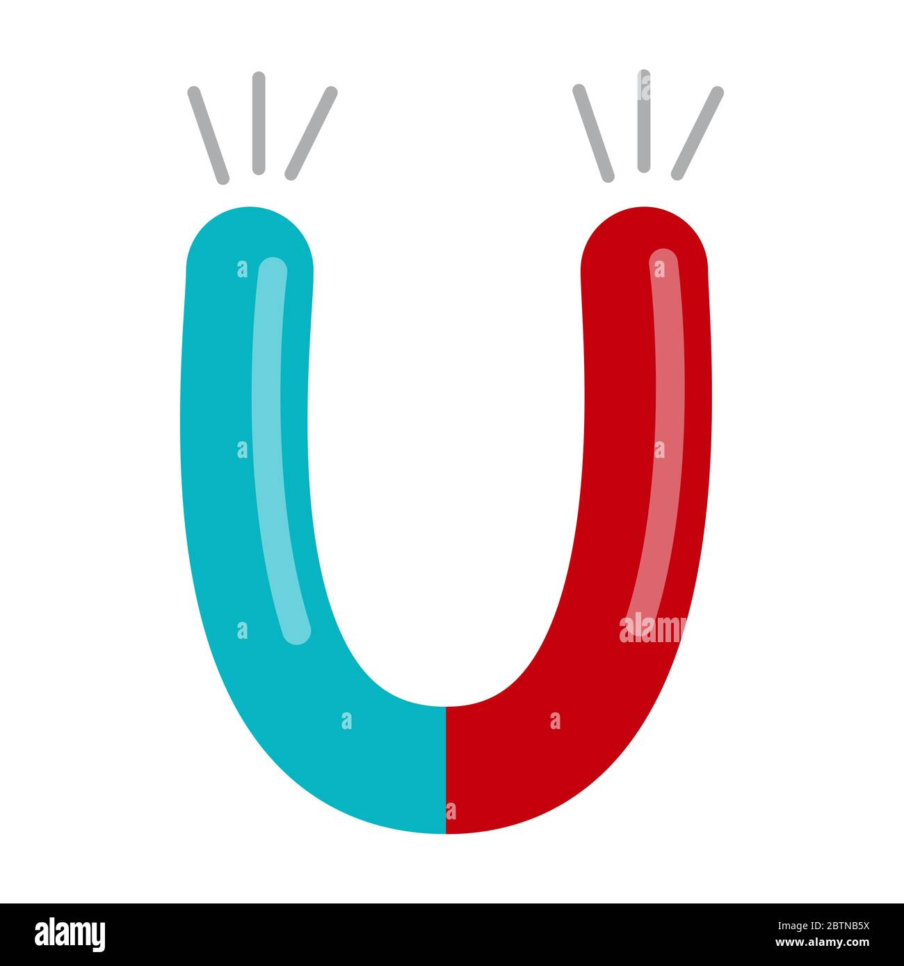 Vecor illustration of blue and red magnet isolated on white background ...