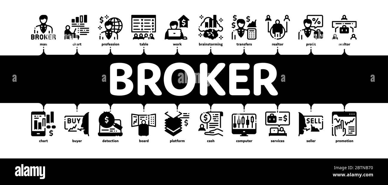 Broker Advice Business Minimal Infographic Banner Vector Stock Vector ...