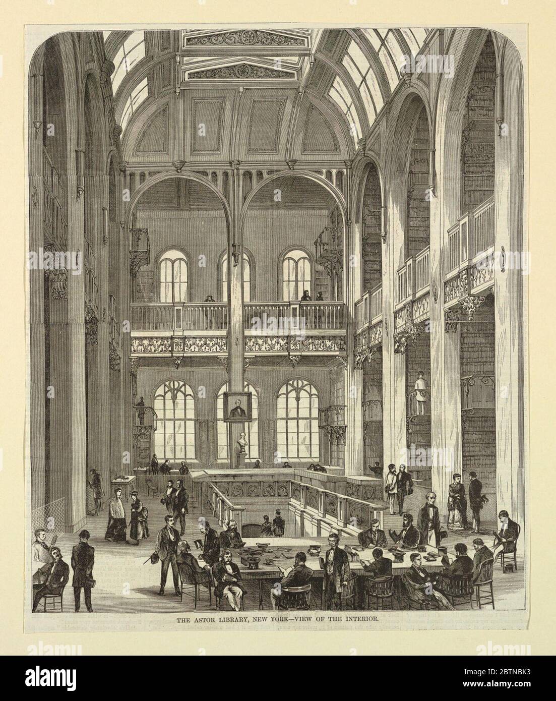 Interior of the Astor library New York. Research in ProgressView of the ...