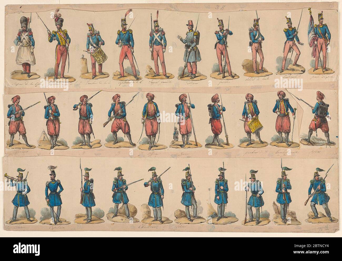 Studies of French Soldiers. Research in ProgressA: Strip of ten ...