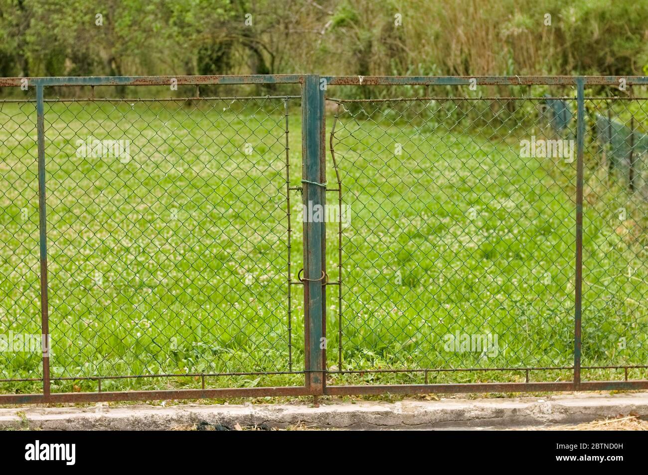 Rusted iron gate of an abandoned park (Pesaro, Italy, Europe Stock ...