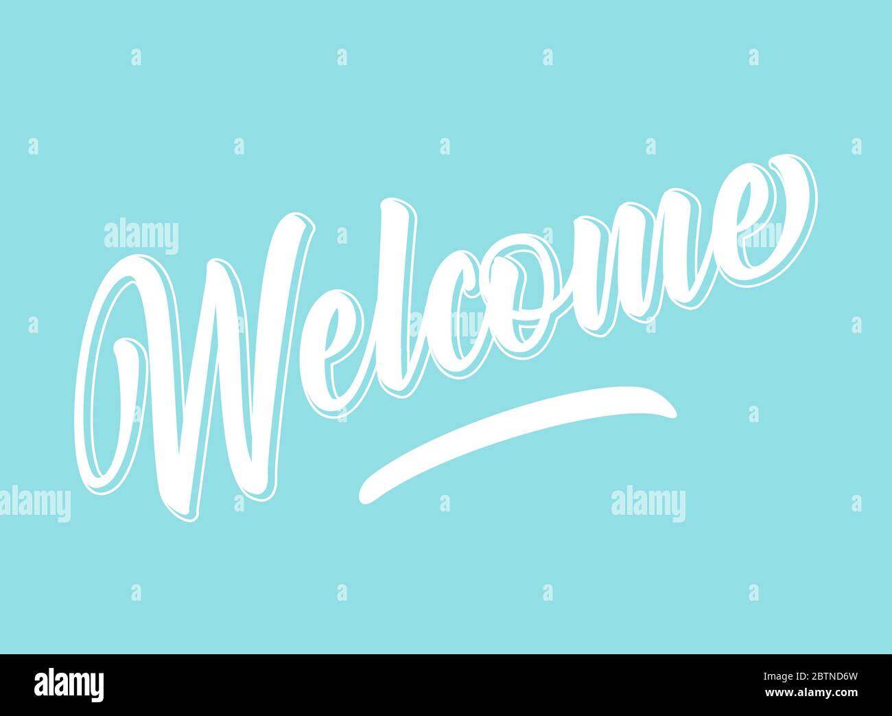 Hand sketched Welcome quote. Lettering for banner, header ...