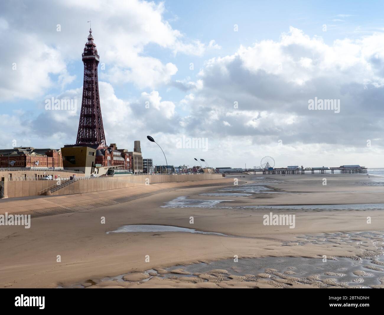 Blackpool Tourist Seafront Beach North Pier in Lancashire England ...