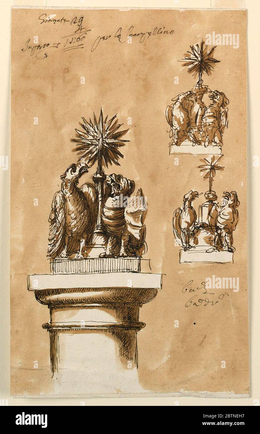 Three skecthes for a sepulchral chest. Research in ProgressAn eagle, at ...