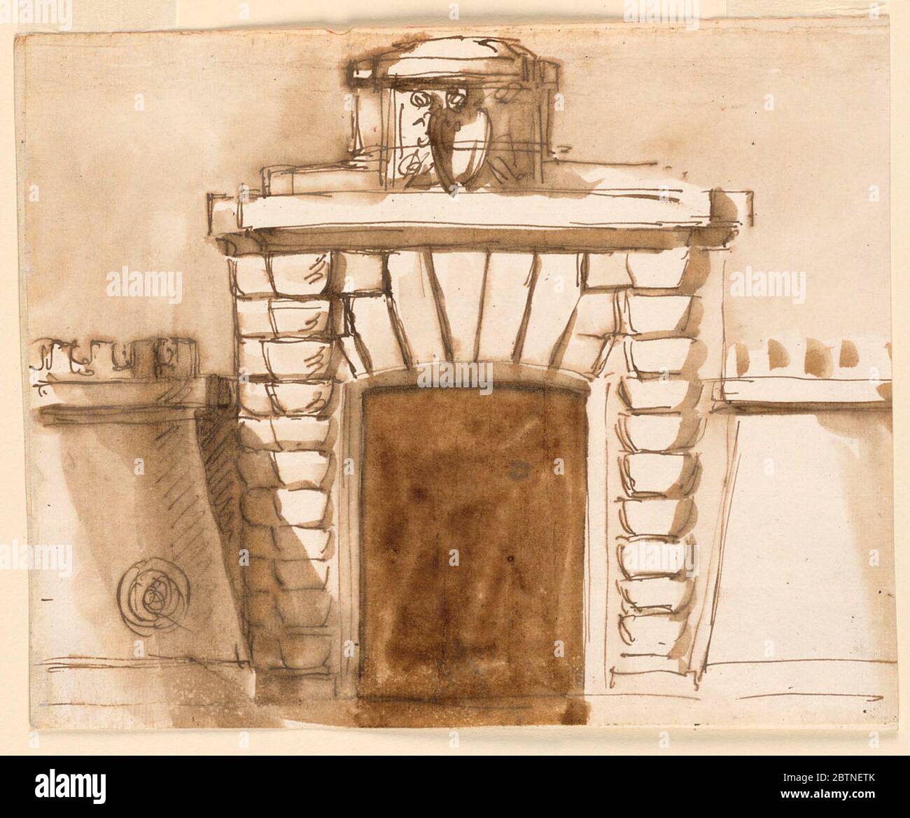 Town gate. Research in ProgressRustic pilasters support the entablature ...