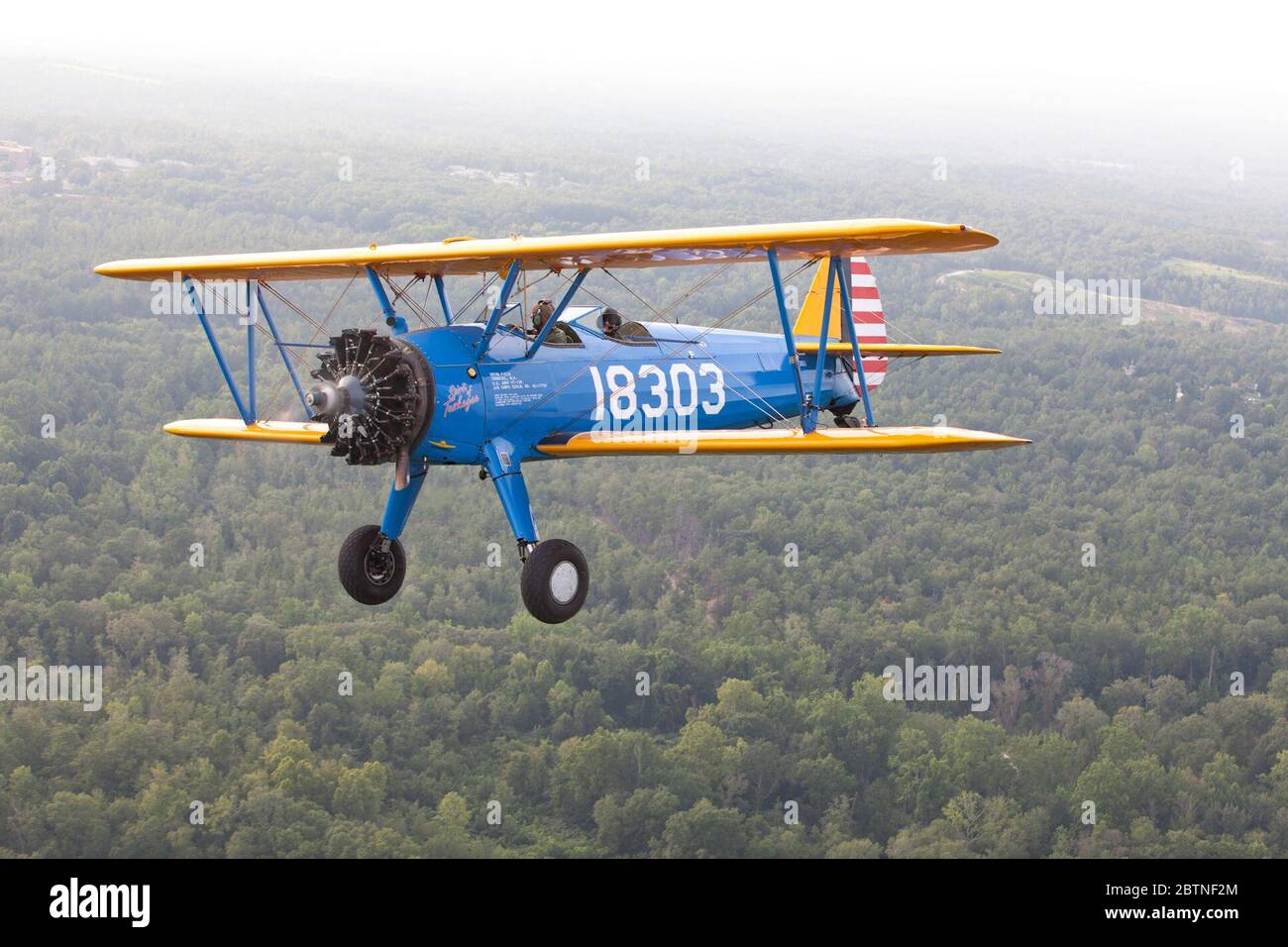 Training aircraft used by Tuskegee Institute. A vintage, open-cockpit ...