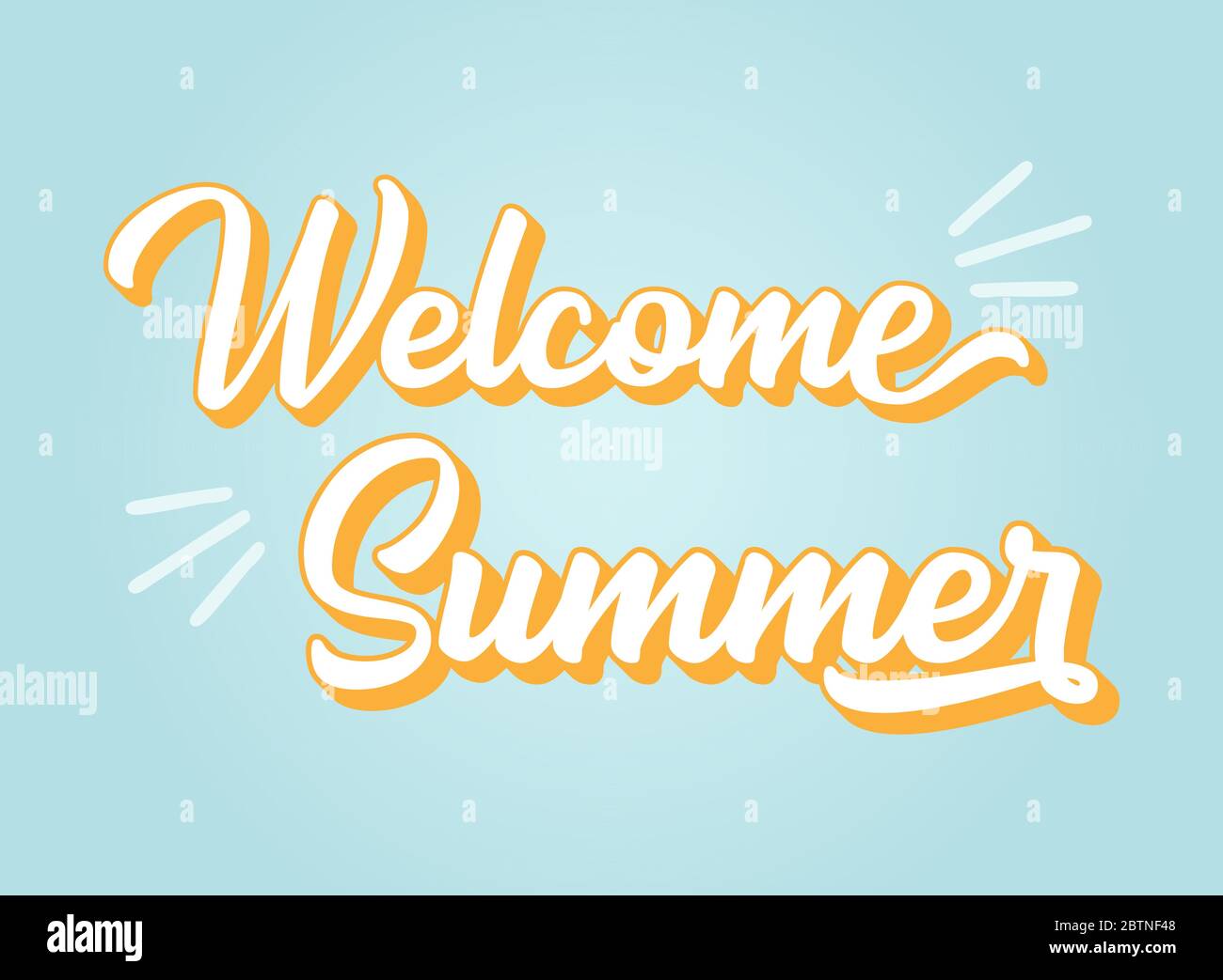 Hand sketched Welcome Summer quote as banner. Lettering for banner ...