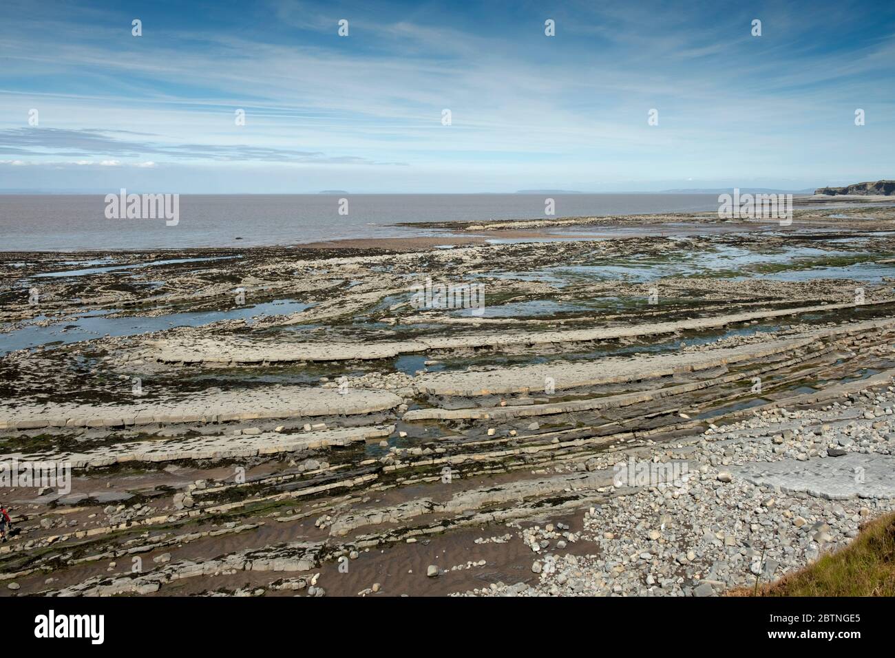 Kilve Beach, Somerset, UK, known for it's shale oil deposits and ...