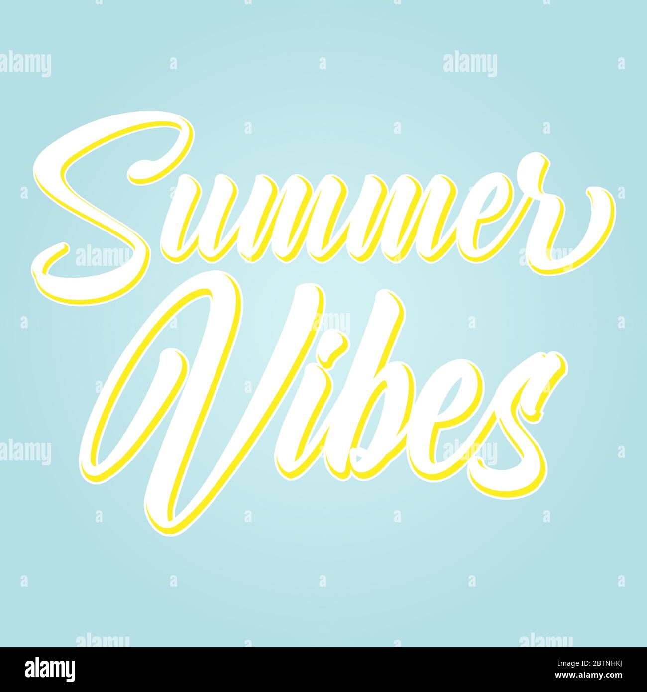 Hand sketched Summer Vibes quote. Lettering for poster, sticker, flyer ...