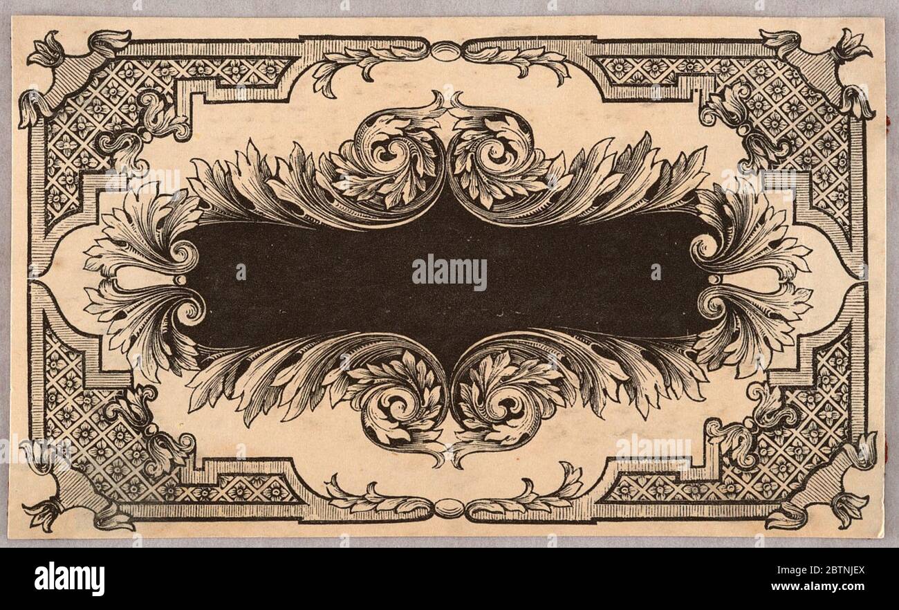 Vignette or Label. Research in ProgressA central oblong blank panel is ...