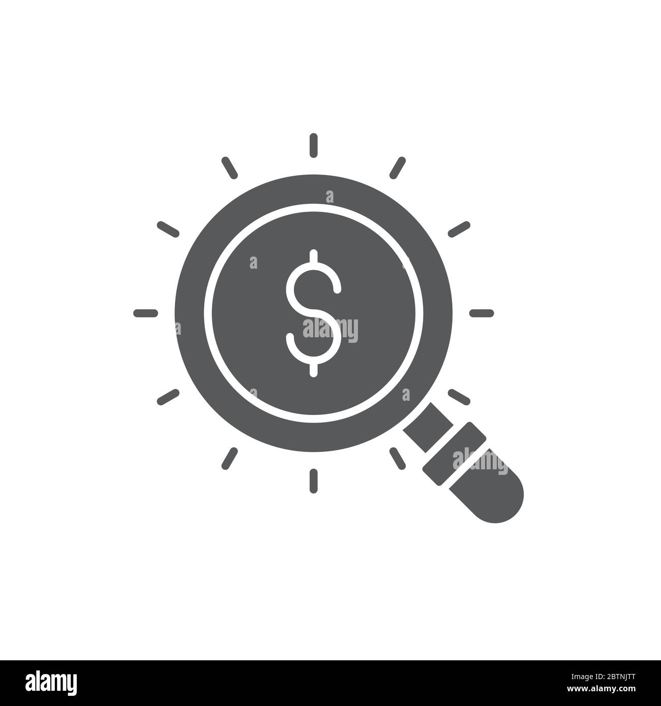 Money search vector icon symbol isolated on white background Stock ...