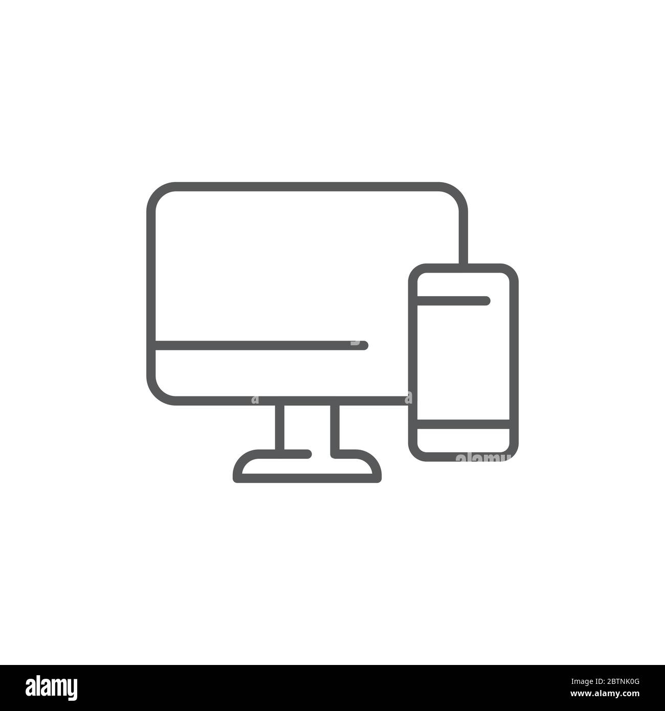 Monitor and phone vector icon symbol mockup isolated on white ...