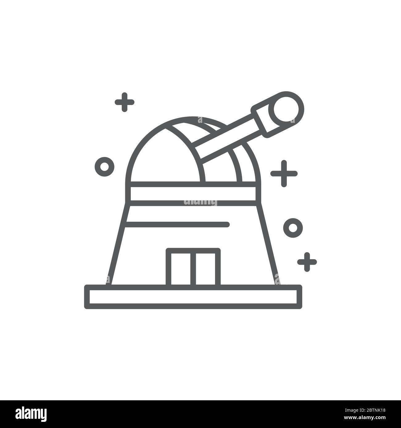 Observatory telescope vector icon symbol isolated on white background ...