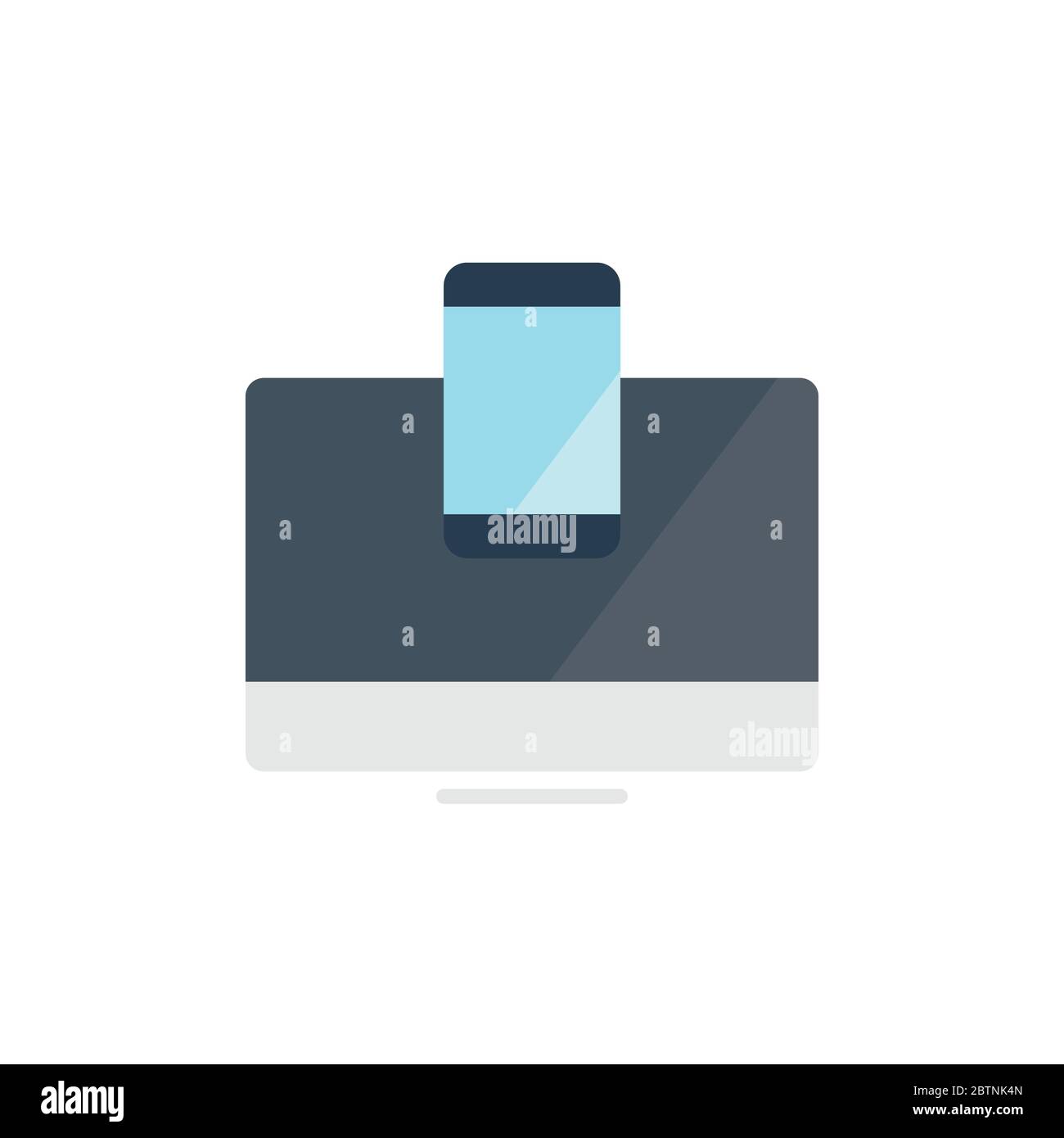 Monitor and phone vector icon symbol mockup isolated on white ...