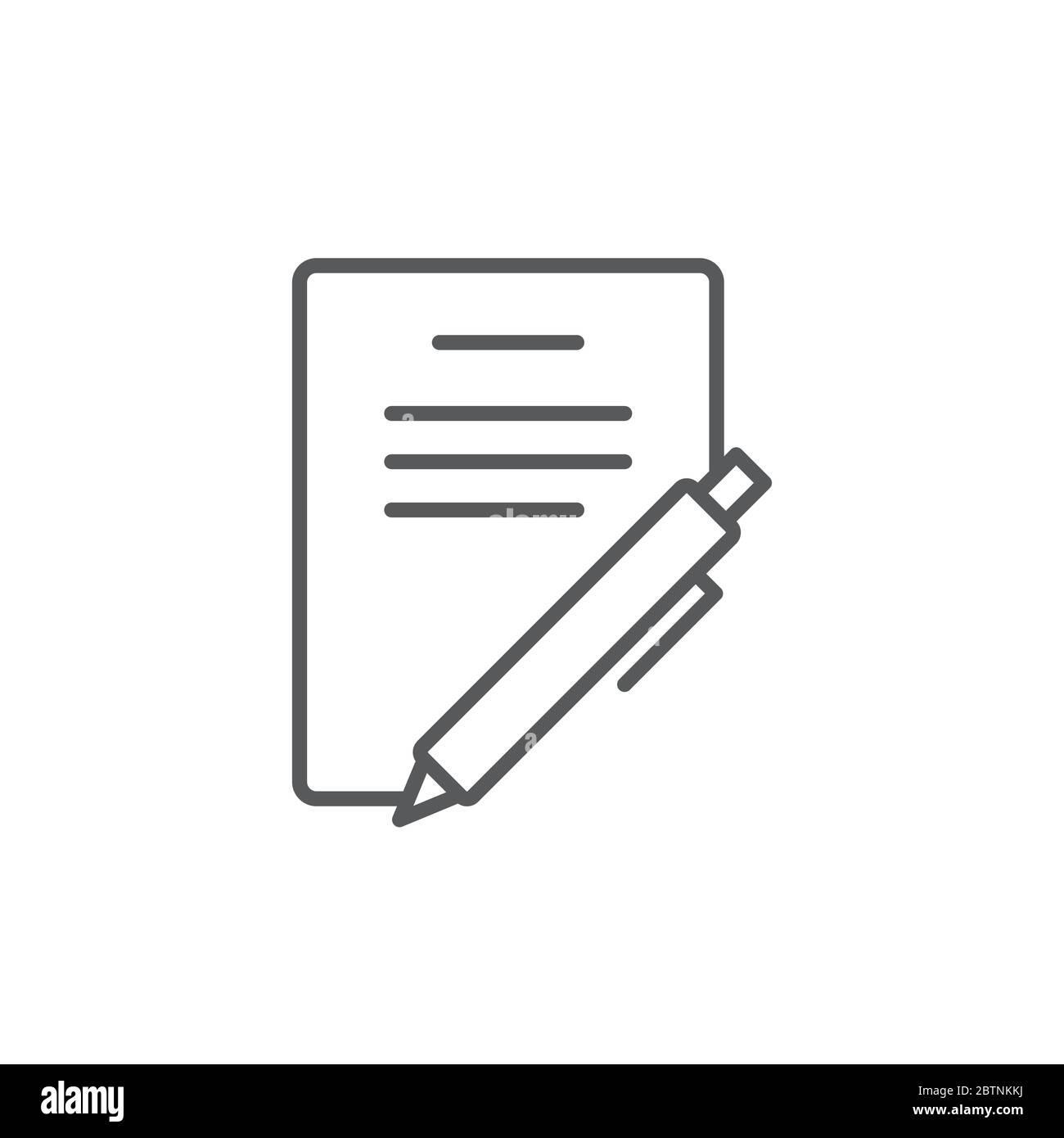 Paper documents and pen vector icon symbol isolated on white background ...