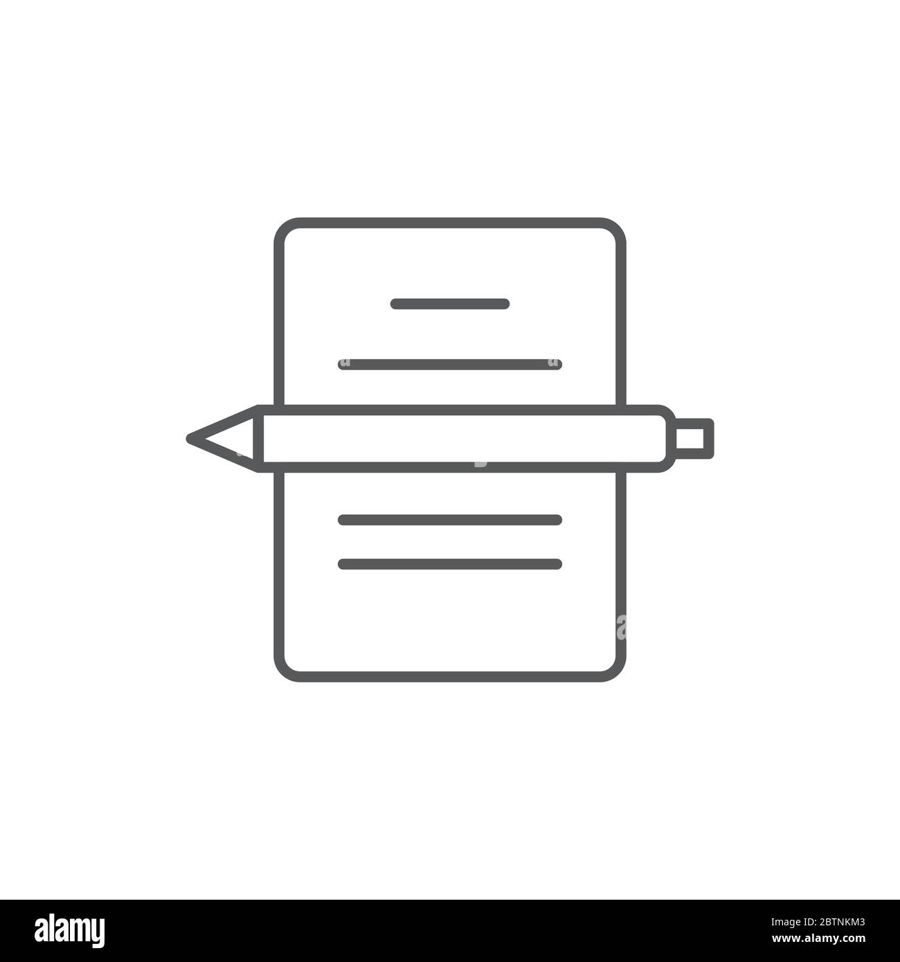 Paper documents and pen vector icon symbol isolated on white background ...
