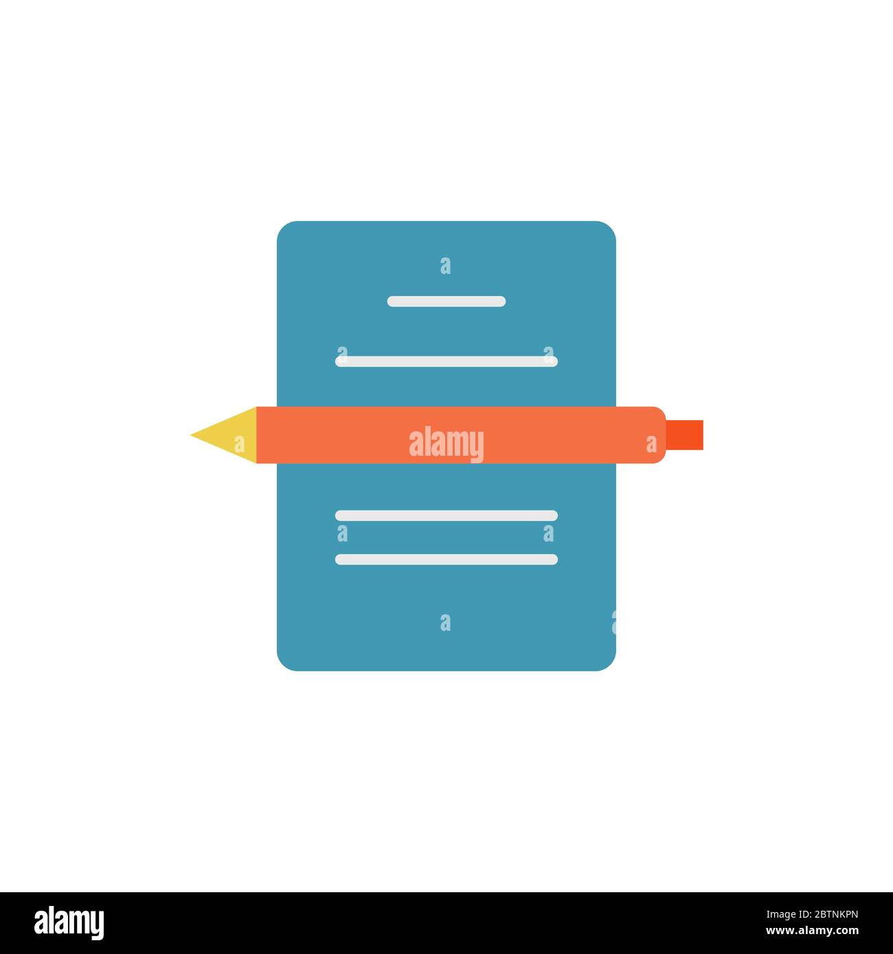 Paper documents and pen vector icon symbol isolated on white background ...