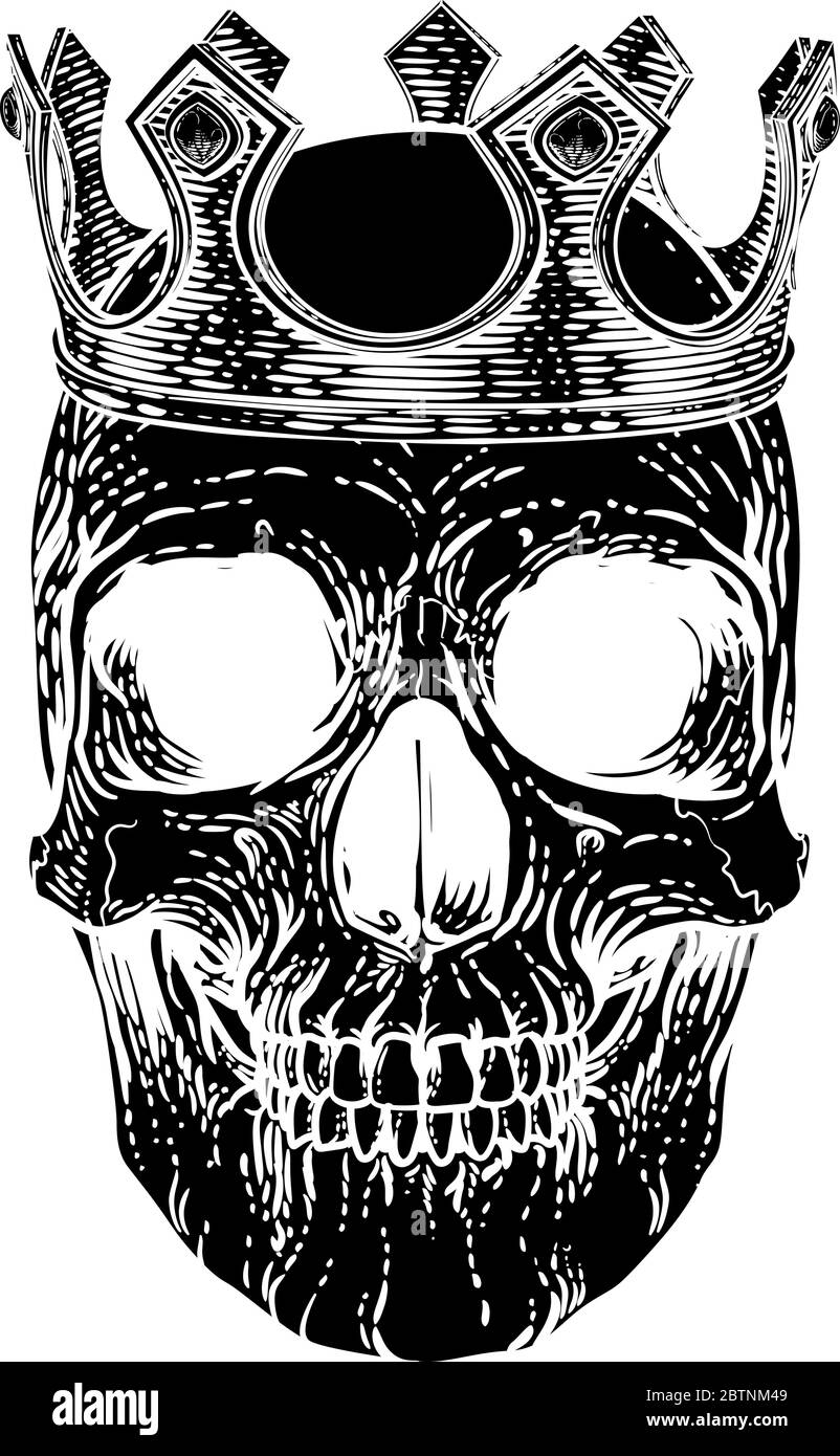 Skull Human Skeleton King wearing Royal Crown Stock Vector Image & Art ...