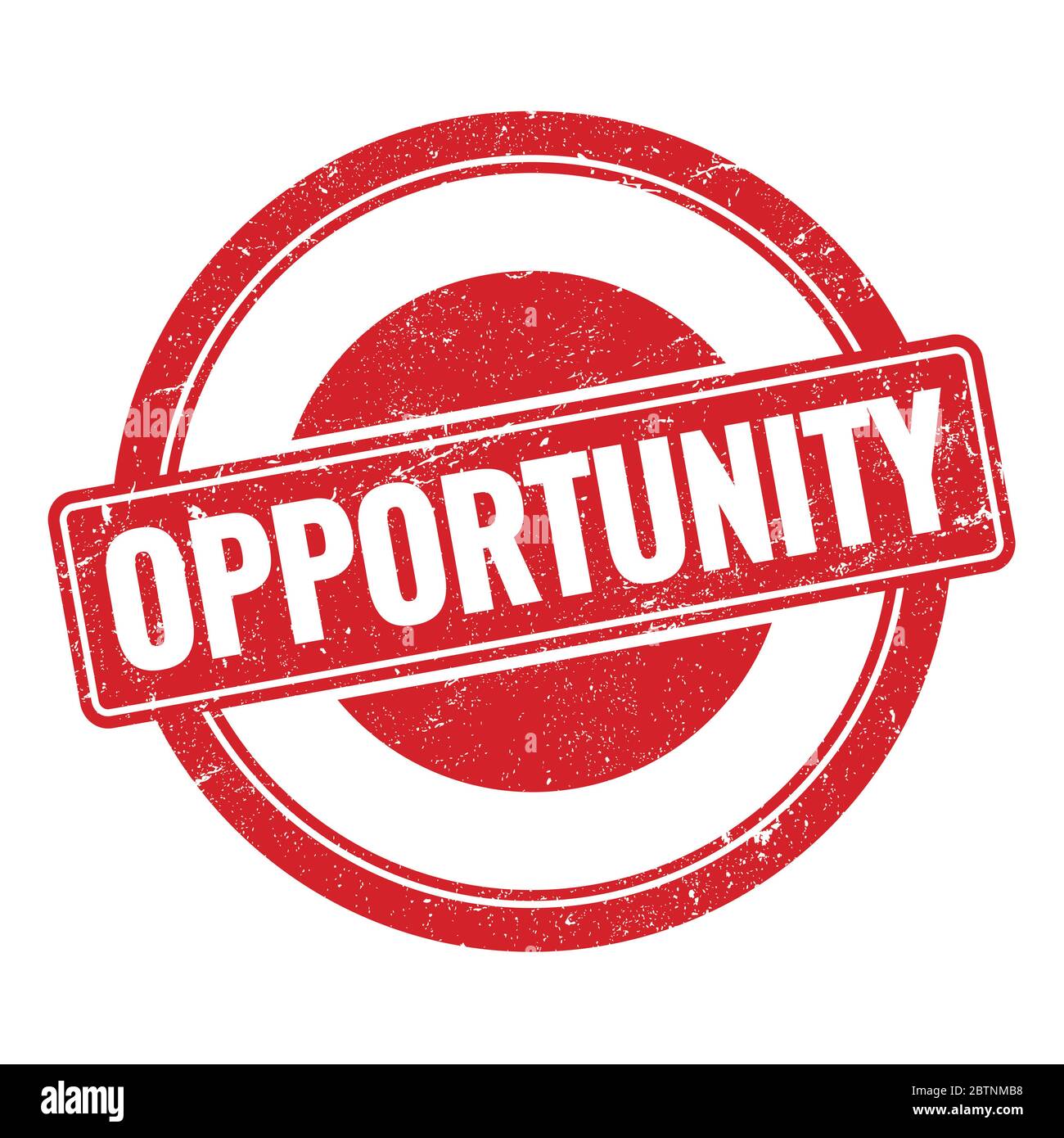 OPPORTUNITY red grungy round stamp sign Stock Photo - Alamy