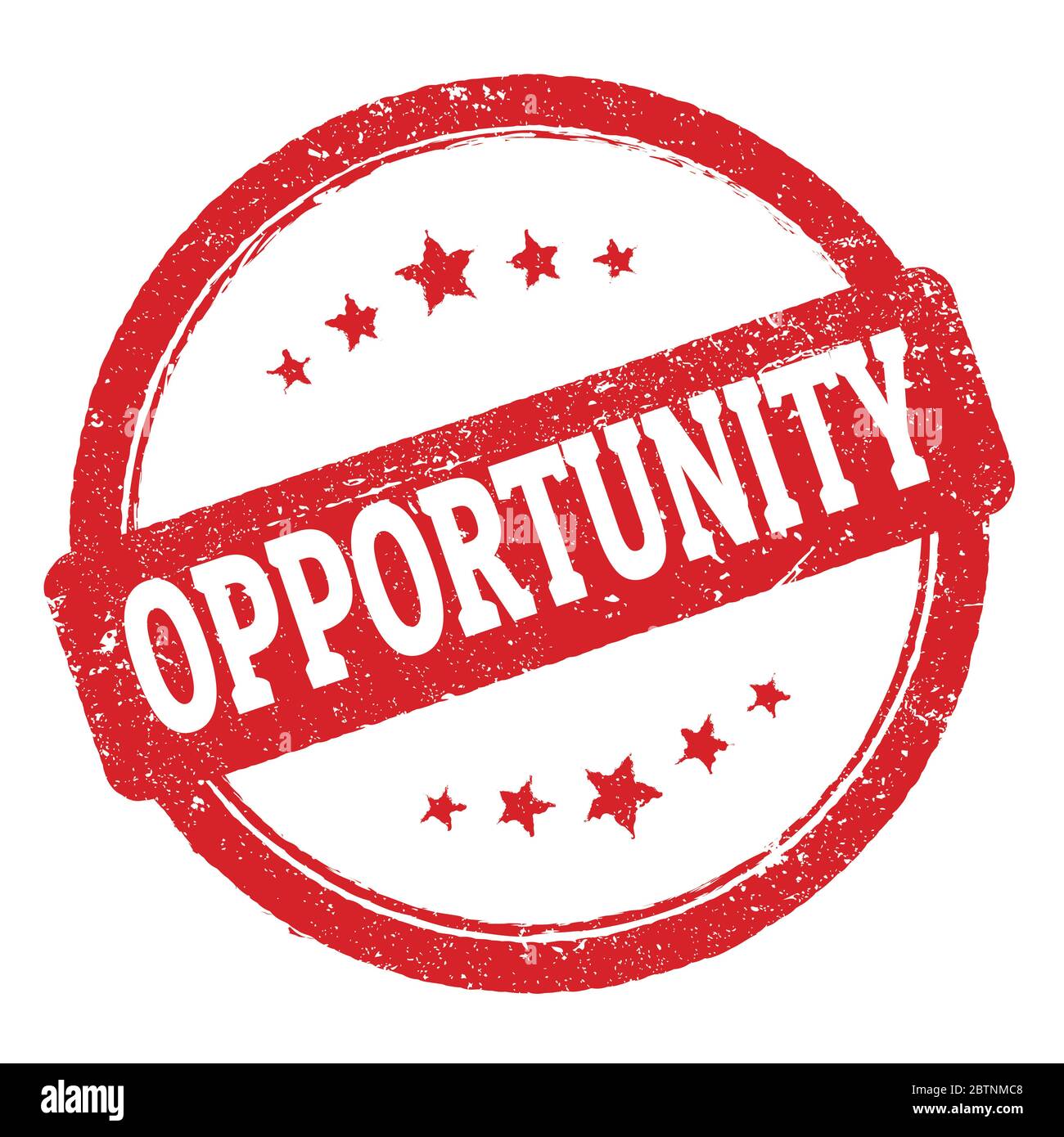 OPPORTUNITY red grungy round stamp sign Stock Photo - Alamy