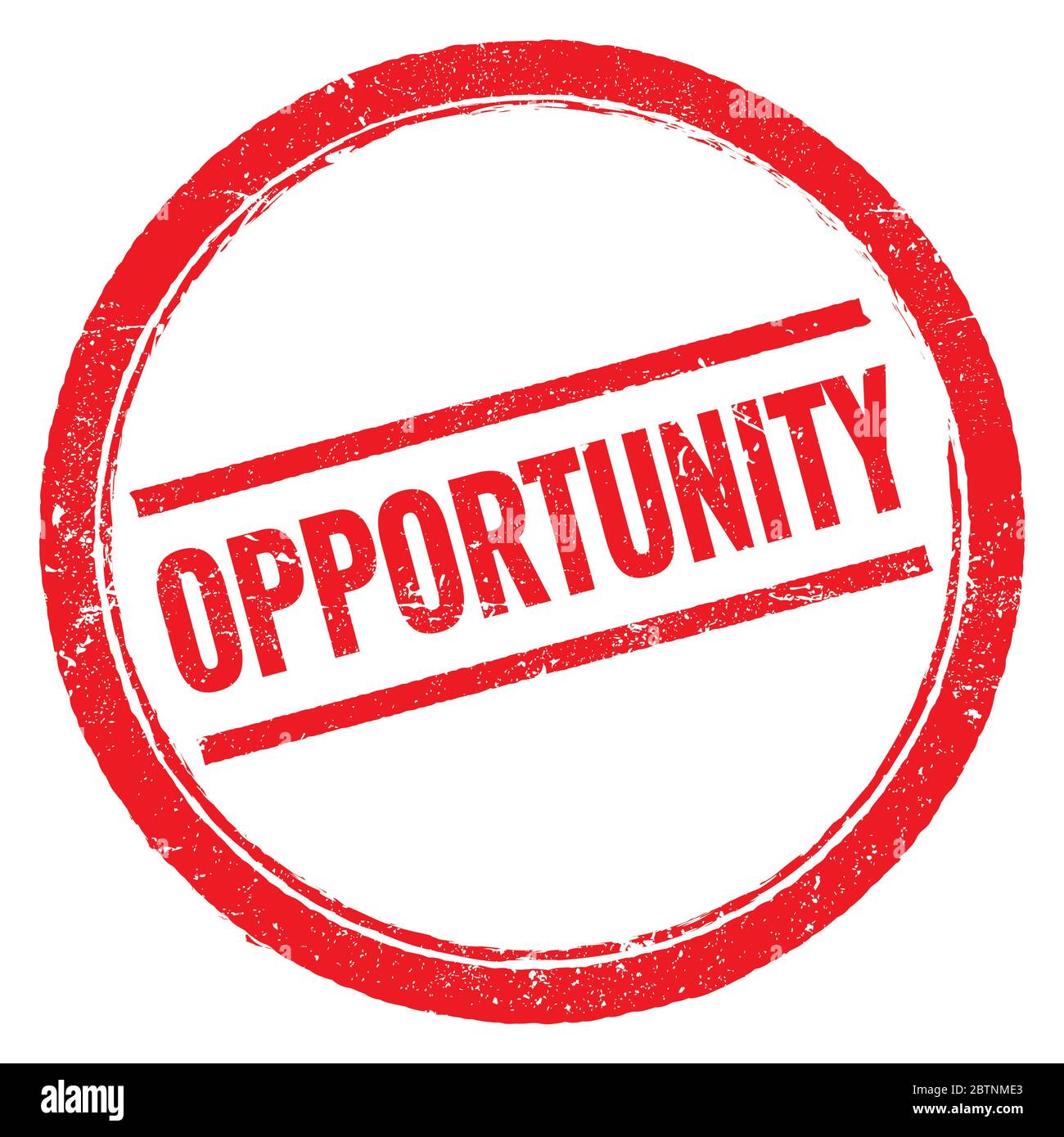 OPPORTUNITY red grungy round stamp sign Stock Photo - Alamy