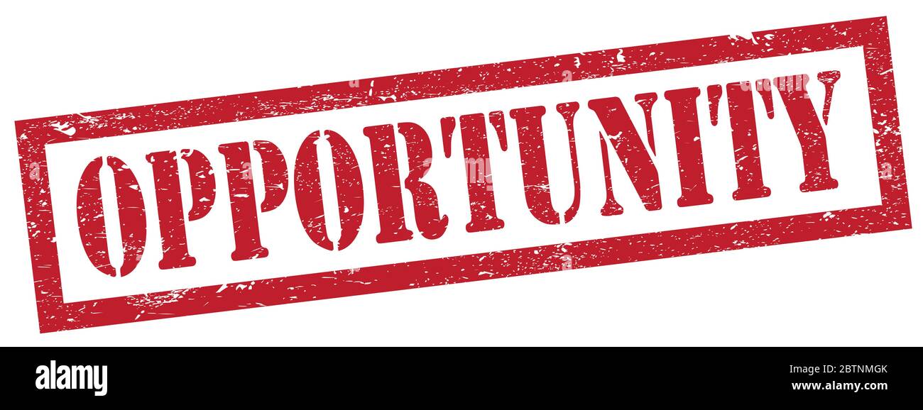 OPPORTUNITY red grungy rectangle stamp sign Stock Photo - Alamy