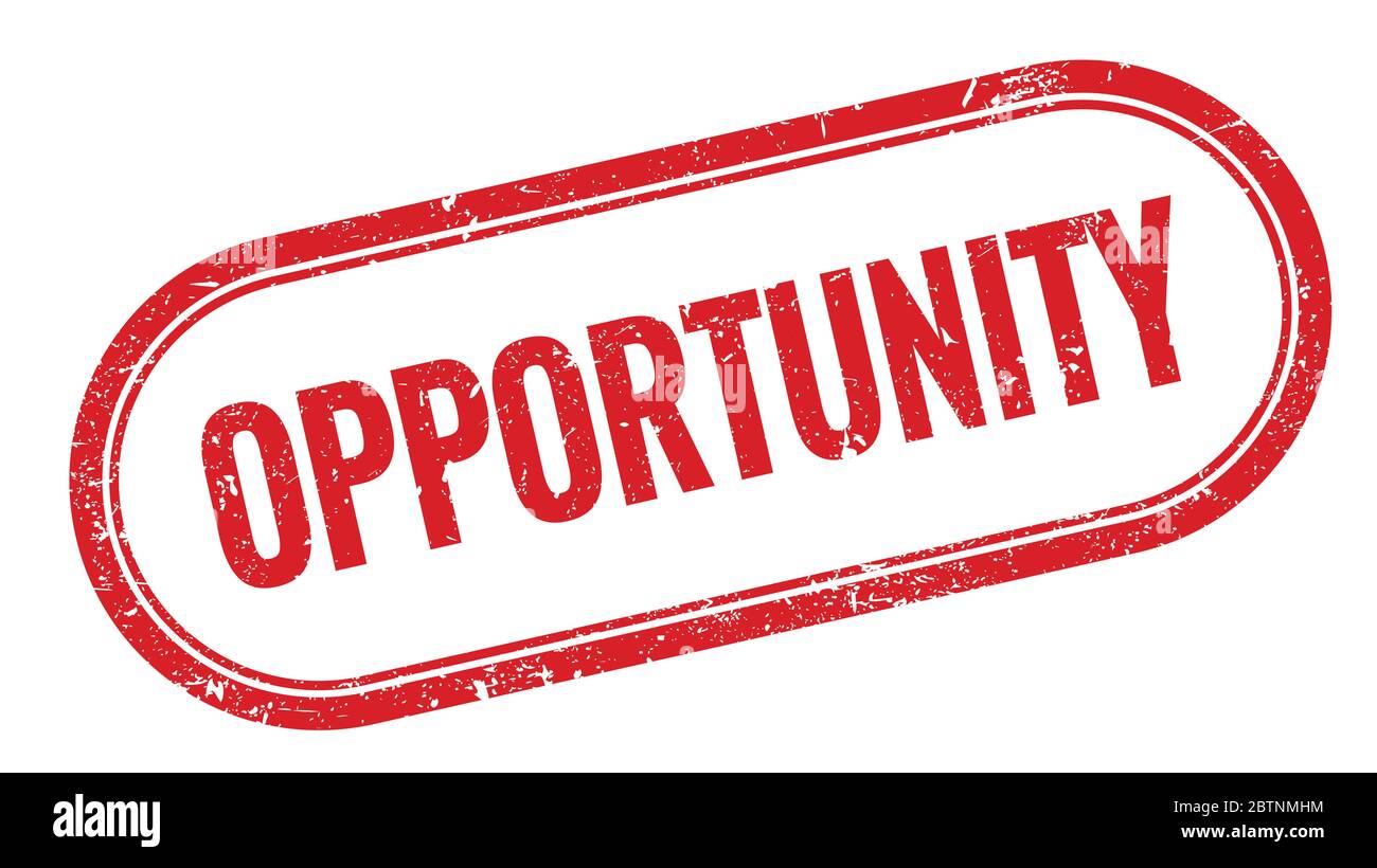 OPPORTUNITY red grungy rectangle stamp sign Stock Photo - Alamy